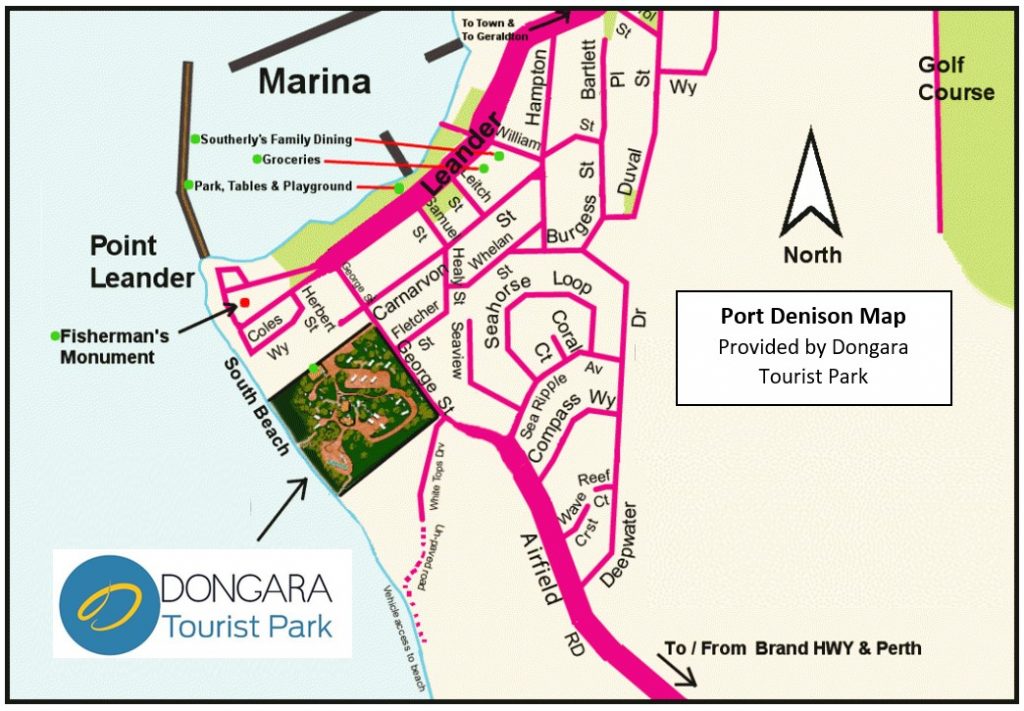 Port Denison Walking Map | Dongara Tourist Park